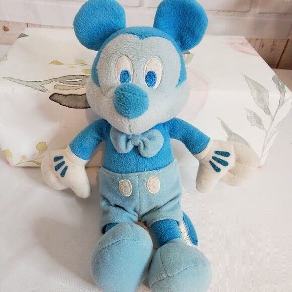 Disney | Toys | Disney Blue Mickey Mouse Plush Stuffed Animal Rare Toy ...